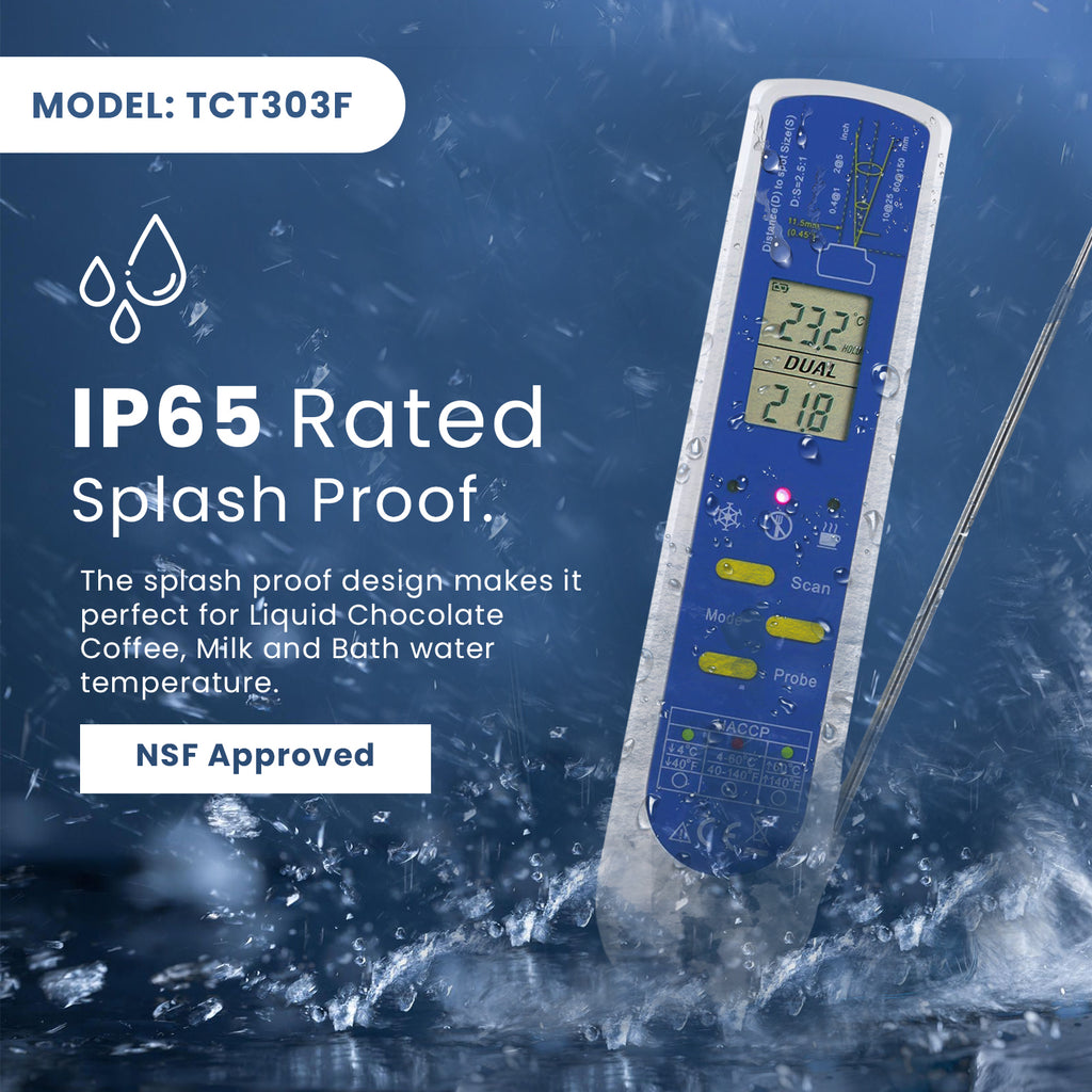 6.0 TCT303F IR Thermometer & thermocouple probe for HACCP - NSF Approv ...